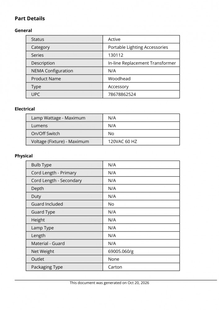 Technical document image 2 for MOLEX 1301120126