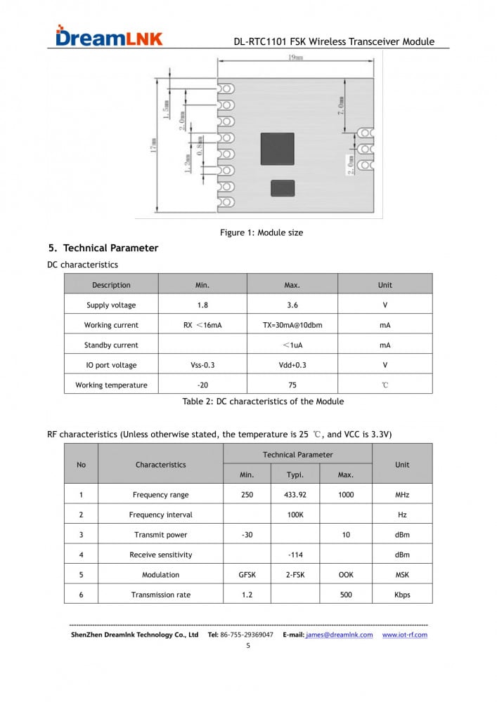 DL-RTC1101 datasheet page 5