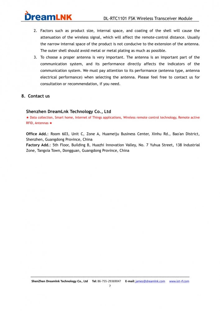 DL-RTC1101 datasheet page 7