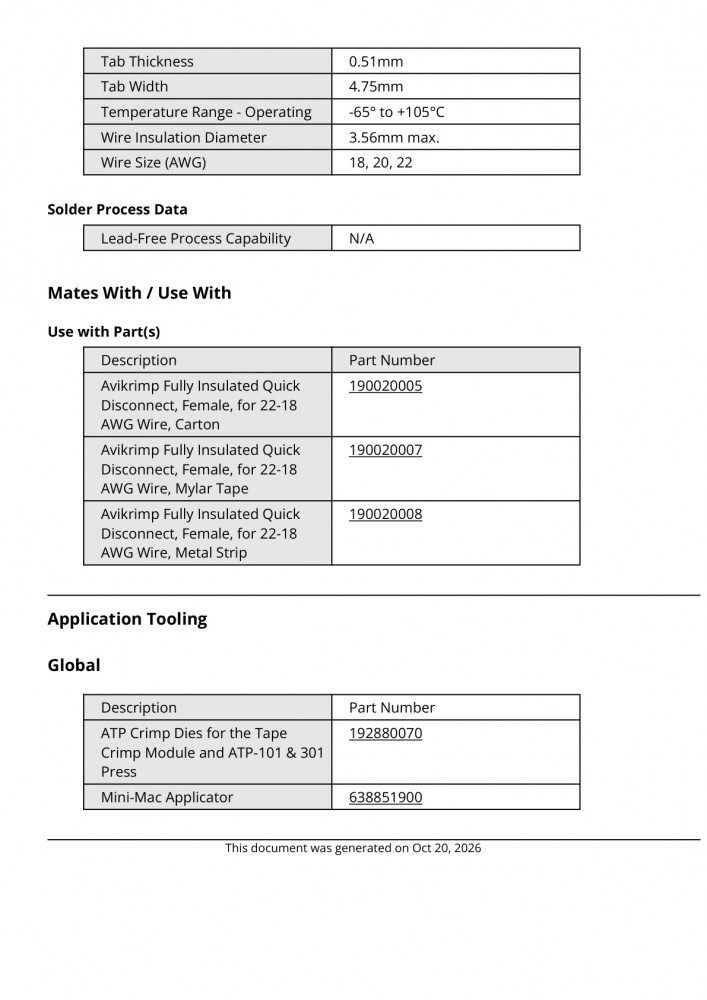 MOLEX 190010005 technical document page 3