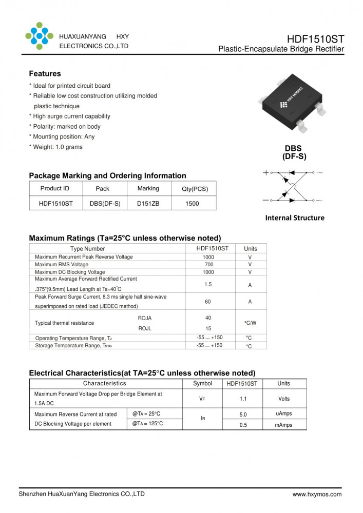 HDF1510ST datasheet page 1