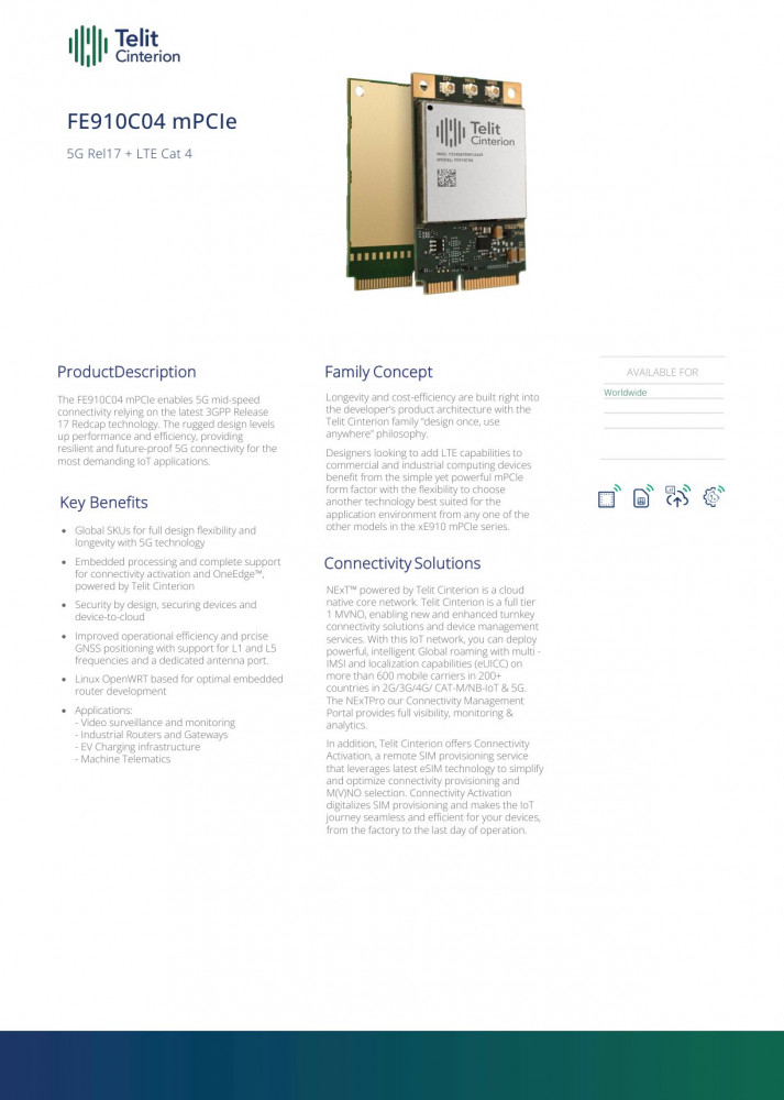 FE910C04 mPCIe technical document page 1