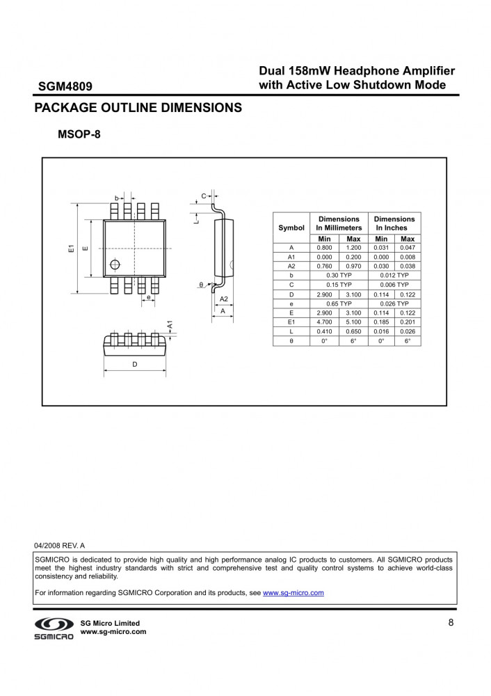SGM4809 datasheet page 8
