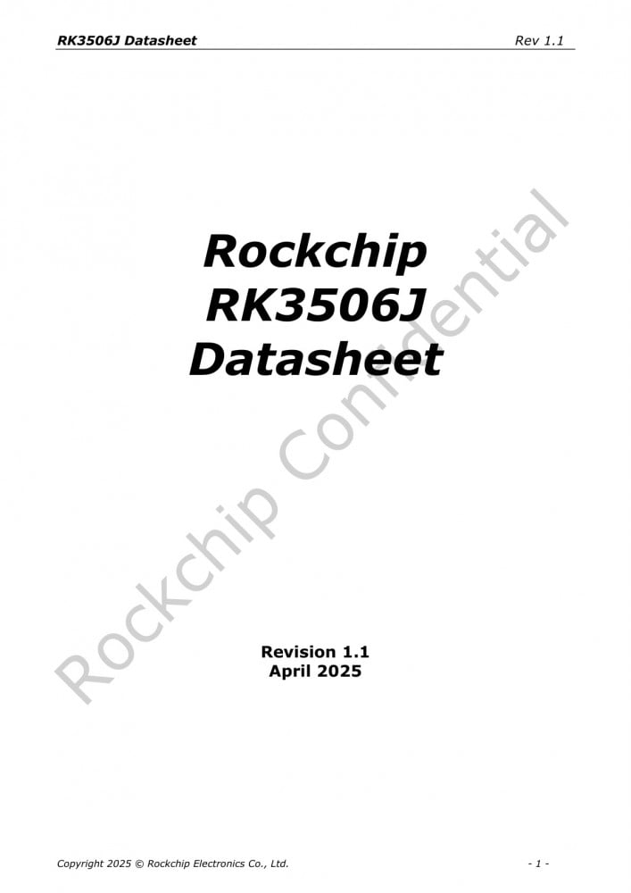 RK3506J datasheet page 1