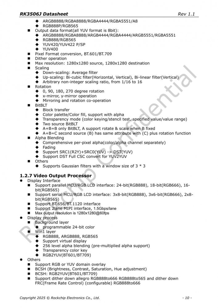 RK3506J datasheet page 10