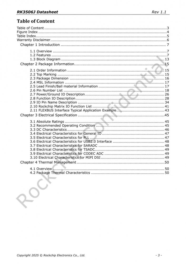 RK3506J datasheet page 3