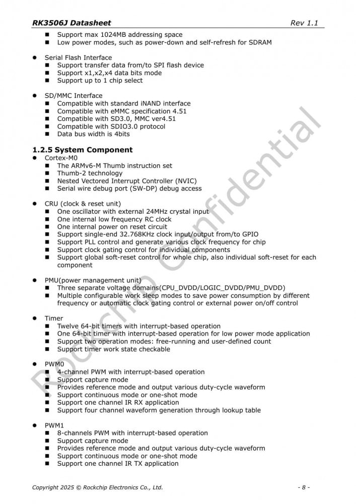 RK3506J datasheet page 8