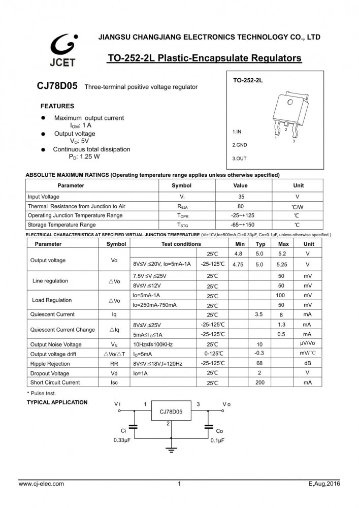 CJ78D05 datasheet page 1