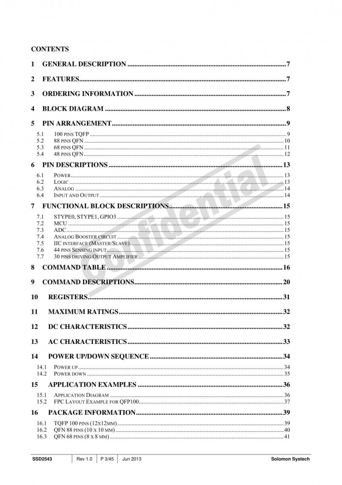 SSD2543 datasheet page 3