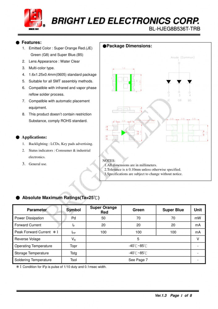 BL-HJEG8B536T-TRB datasheet page 2