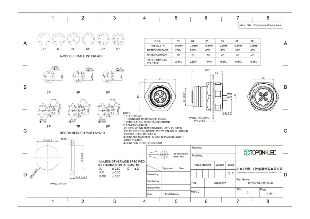 C12B-FSA-FM1-8-MX technical drawing