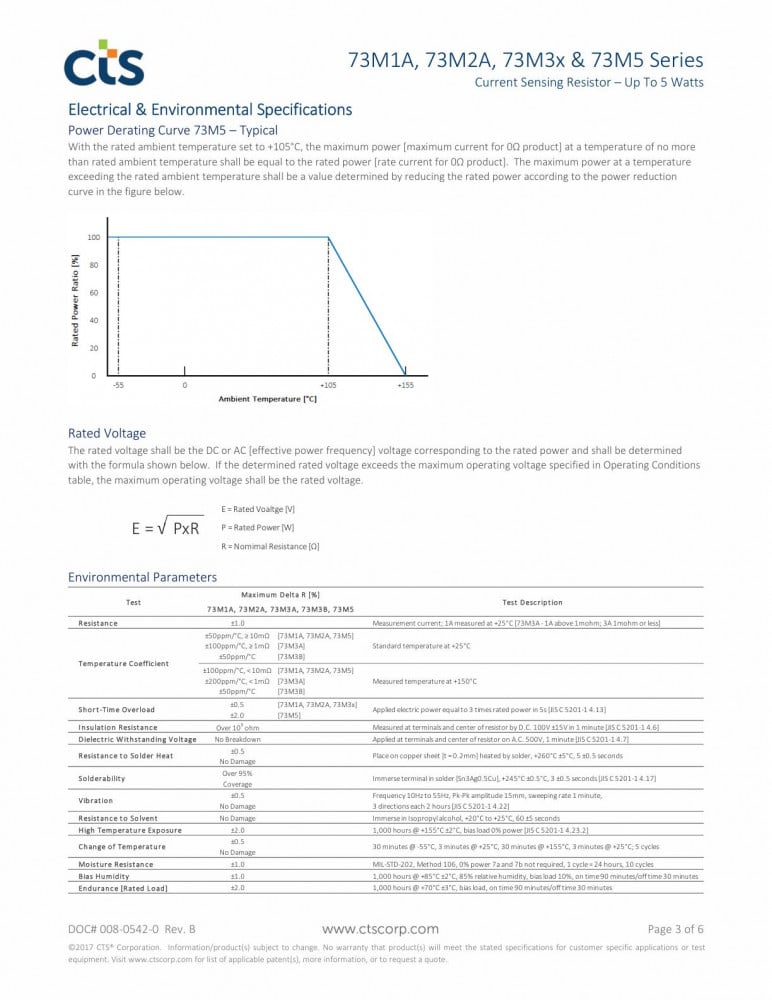 CTS 73M series datasheet page 3