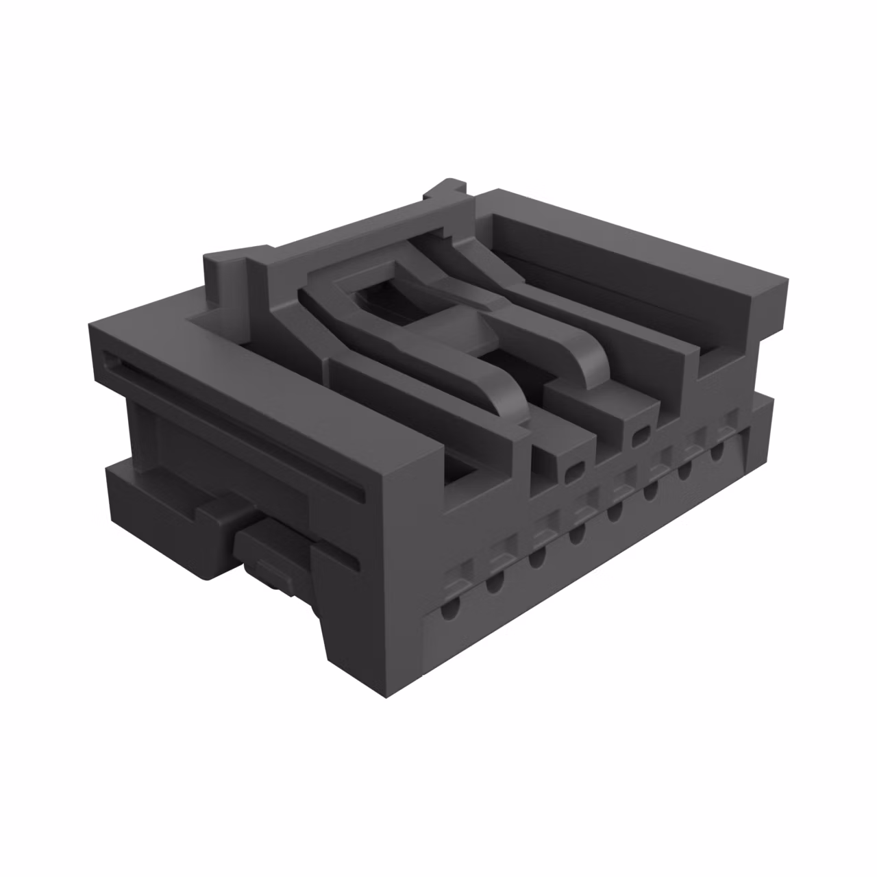 Mini50 Unsealed Receptacle, Single Row, Bridged, 8 Circuits, Polarization Option C, Dark Gray for sale
