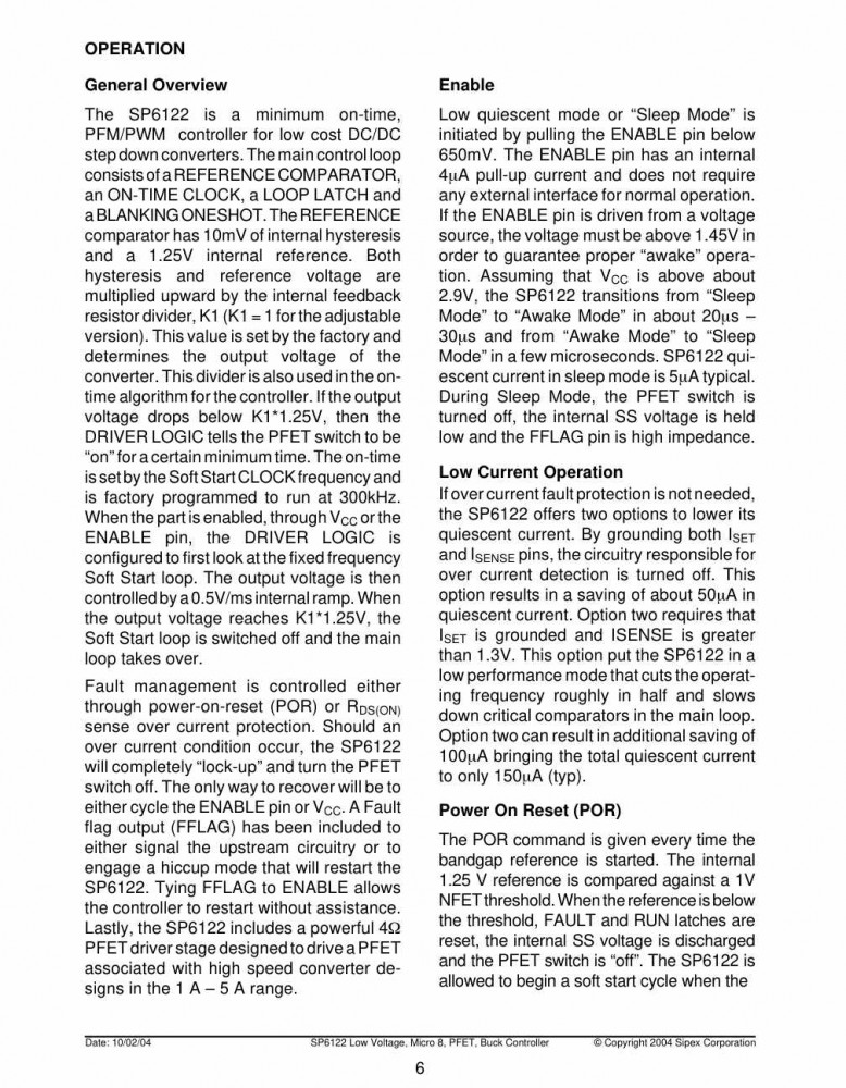 SP6122ACU-L technical document page 6