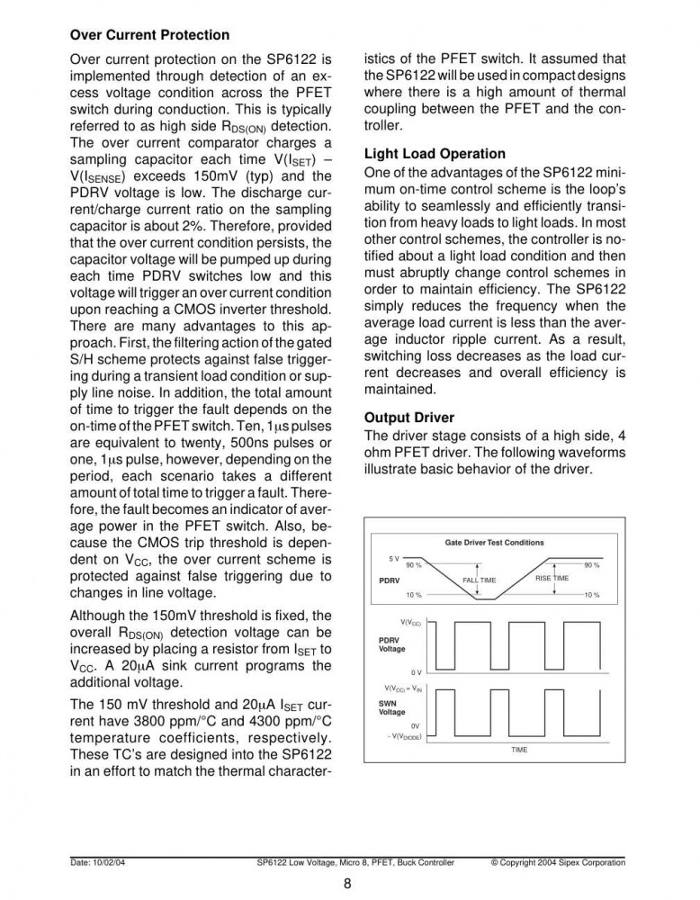 SP6122ACU-L technical document page 8