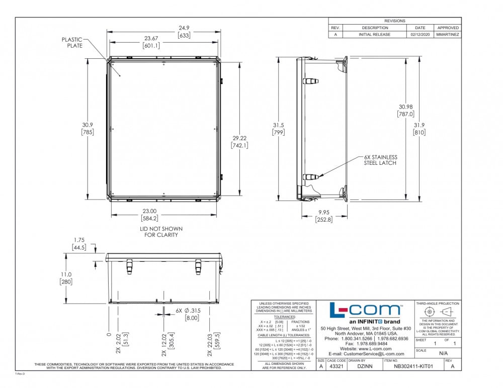 L-com NB302411-KIT01 technical drawing preview