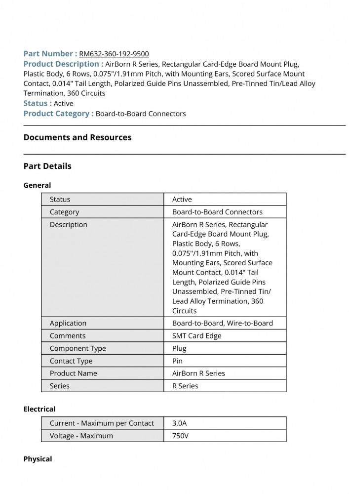 RM632-360-192-9500 technical document page 1