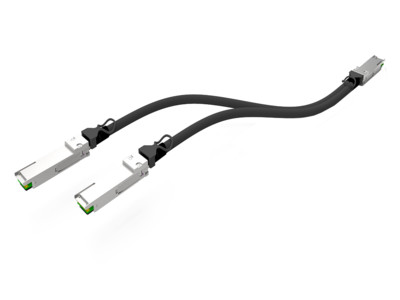 QSFP-DD-to-2 QSFP56 (zQSFP+) Passive Cable Assembly, 56 Gbps, 30 AWG, 0.5m Length