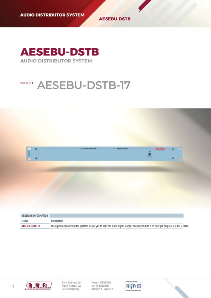 AESEBU-DSTB-17 product document page 1