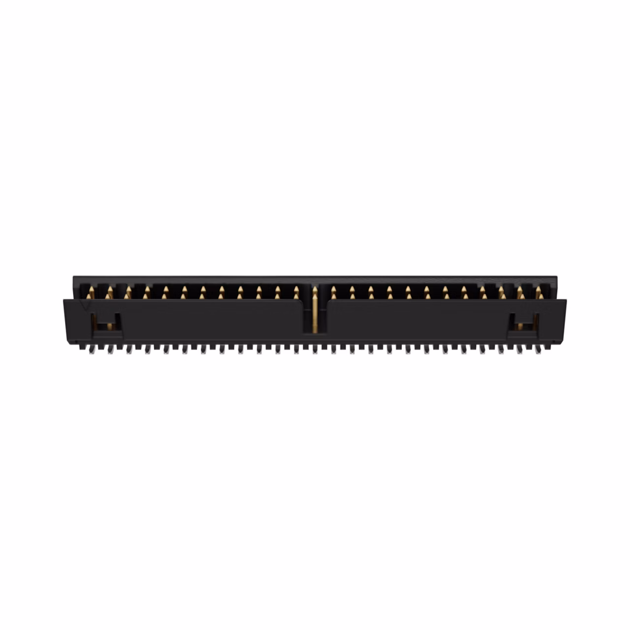 2.00mm Pitch, Milli-Grid PCB Header, Dual Row, Vertical, Surface Mount, Shrouded, 50 Circuits, 0.38µm Gold (Au) Plating, Open End Walls, Dual Friction Locks, Center Polarization, with Pegs, Tube for sale
