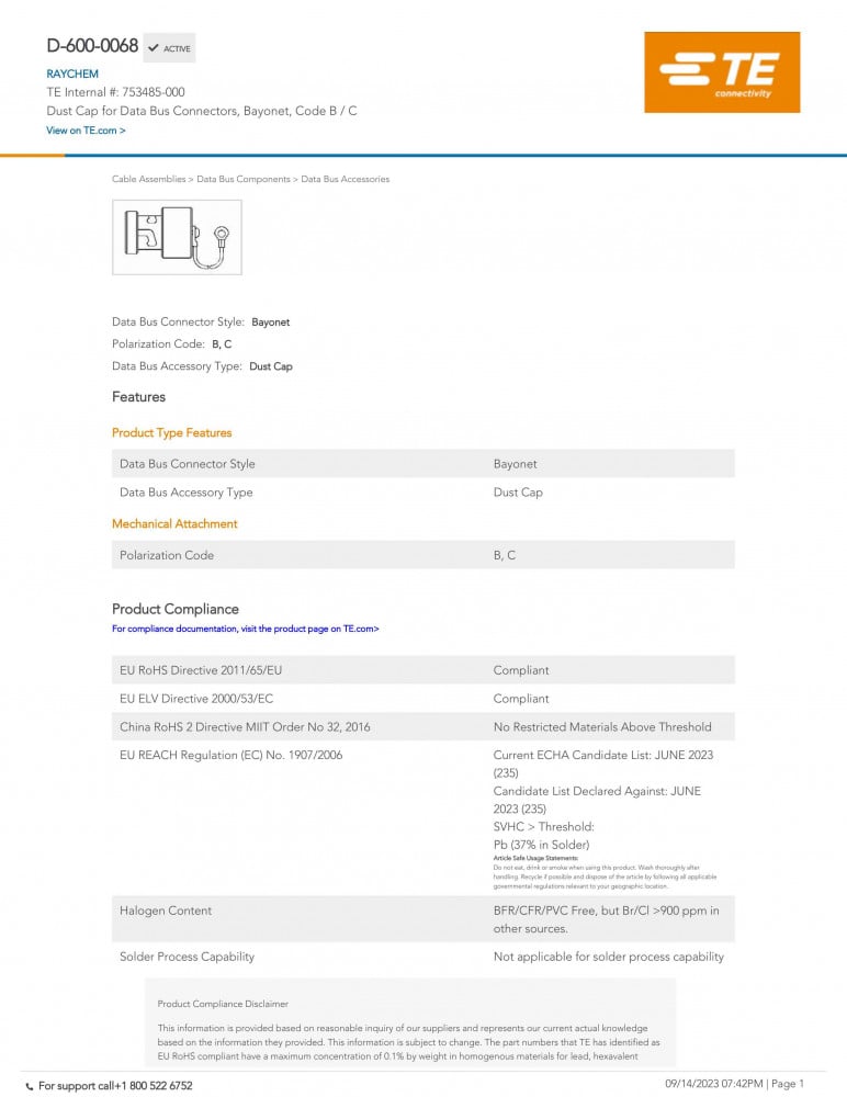 D-600-0068 technical document page 1