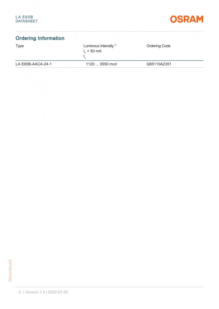 LA E65B datasheet page 3