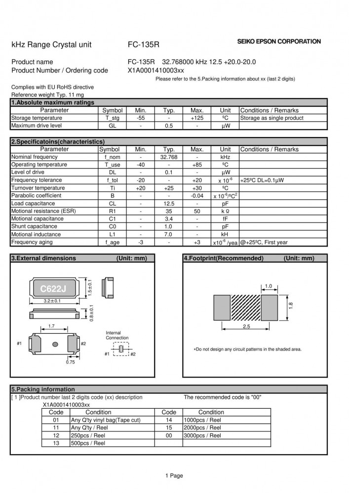 EPSON FC-135R technical document page 1