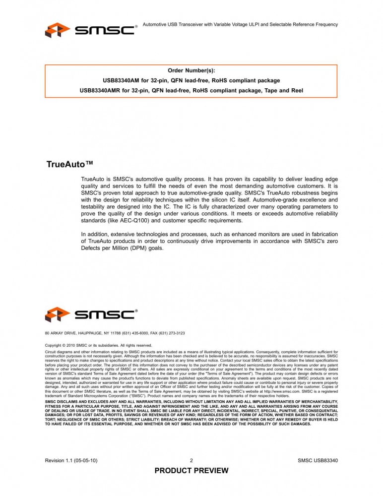 USB83340 technical document page 2
