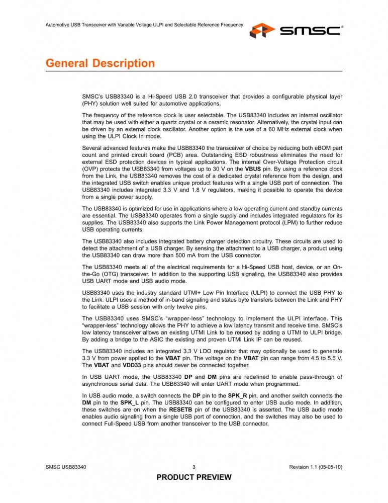 USB83340 technical document page 3