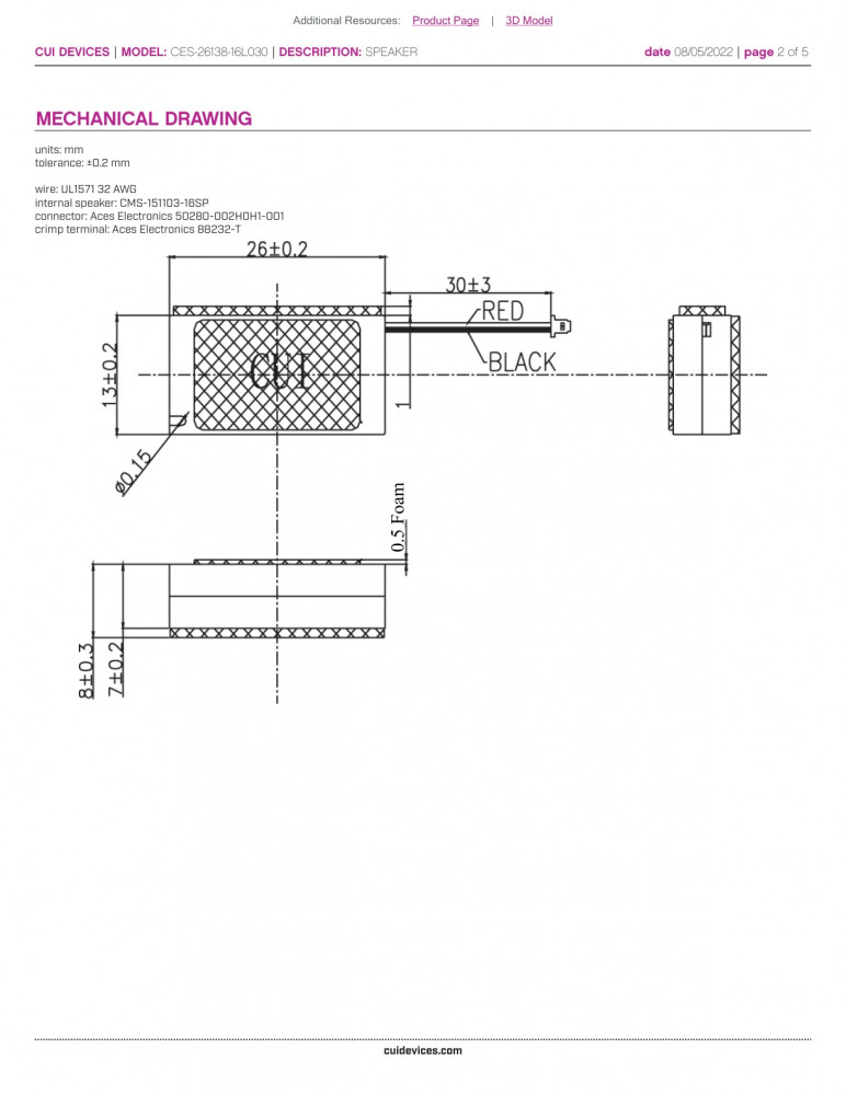 CES-26138-16L030 datasheet page 2