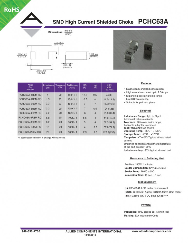 PCHC63A series technical document preview