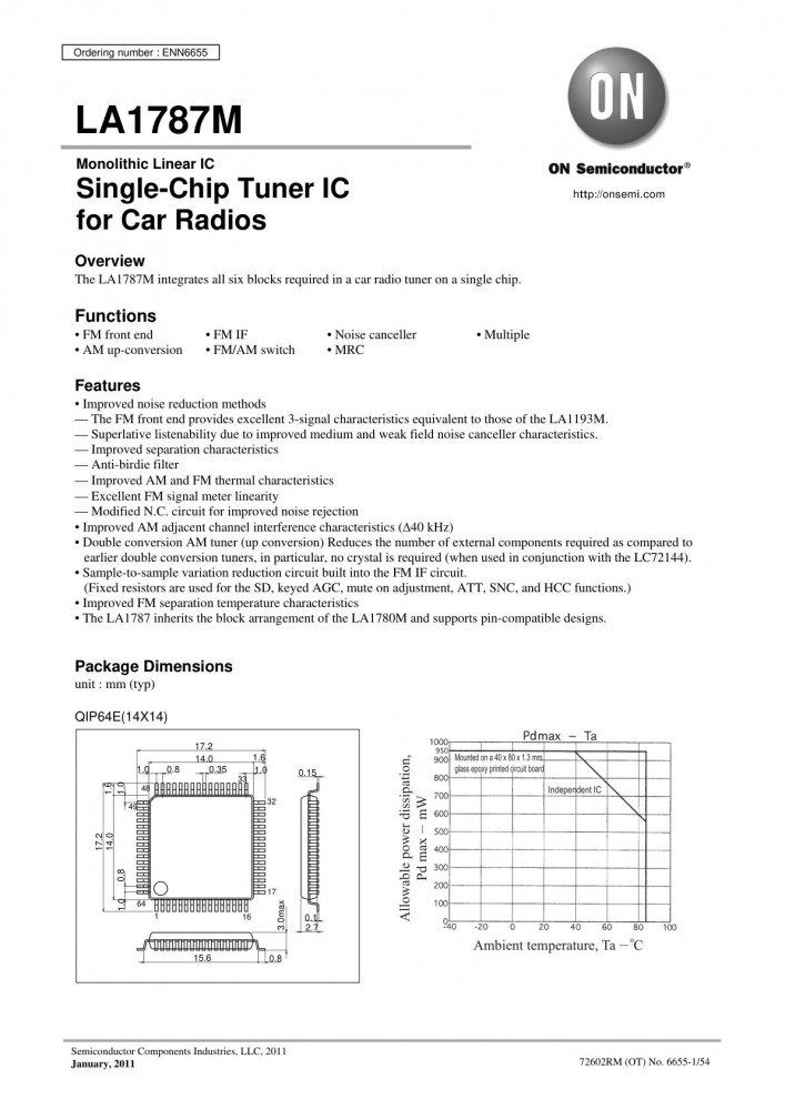 LA1787M technical document page 1