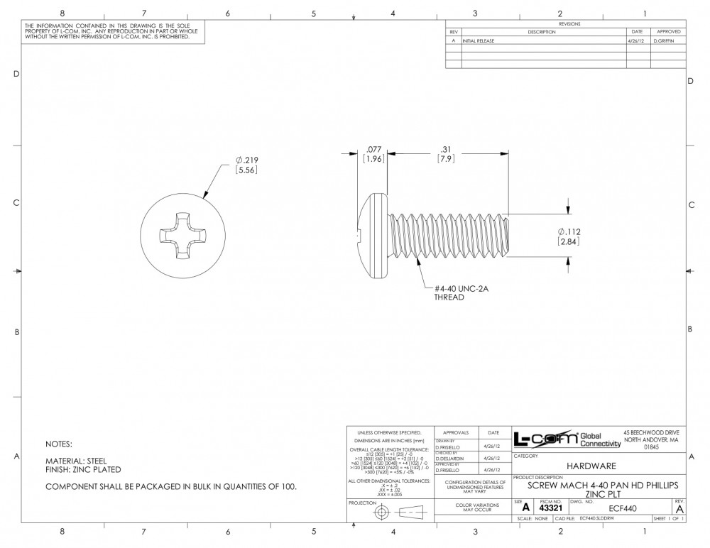L-com ECF440 technical drawing visual
