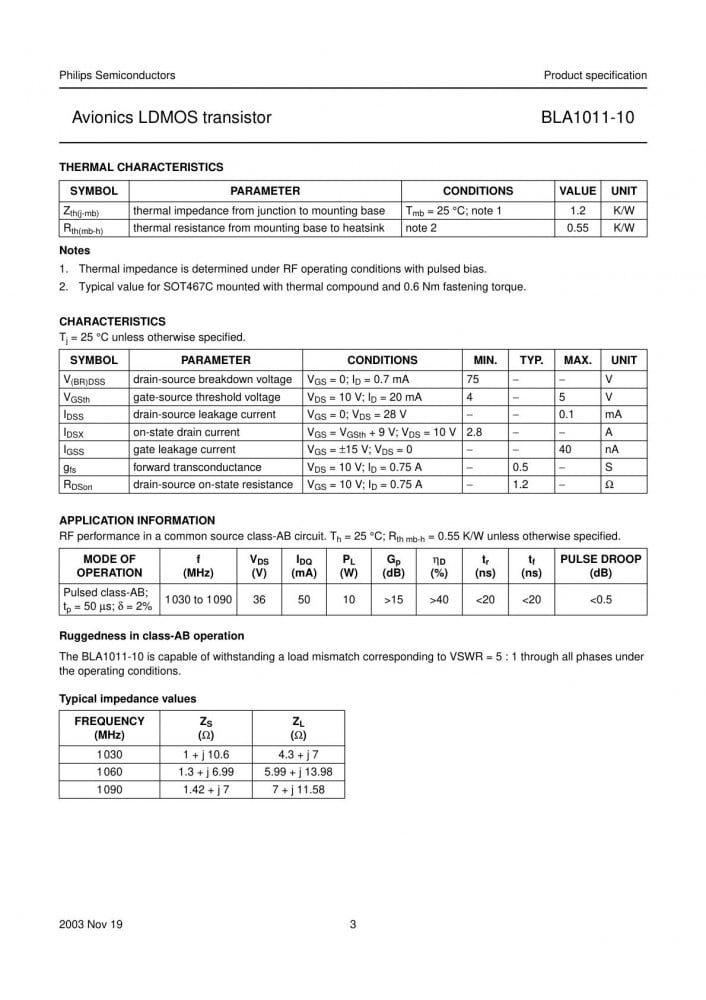 BLA1011-10 datasheet page 3