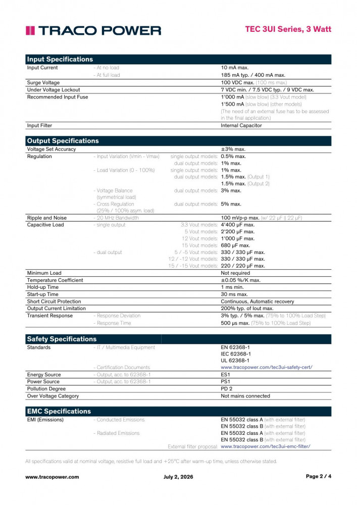 TEC 3UI technical document, page 2