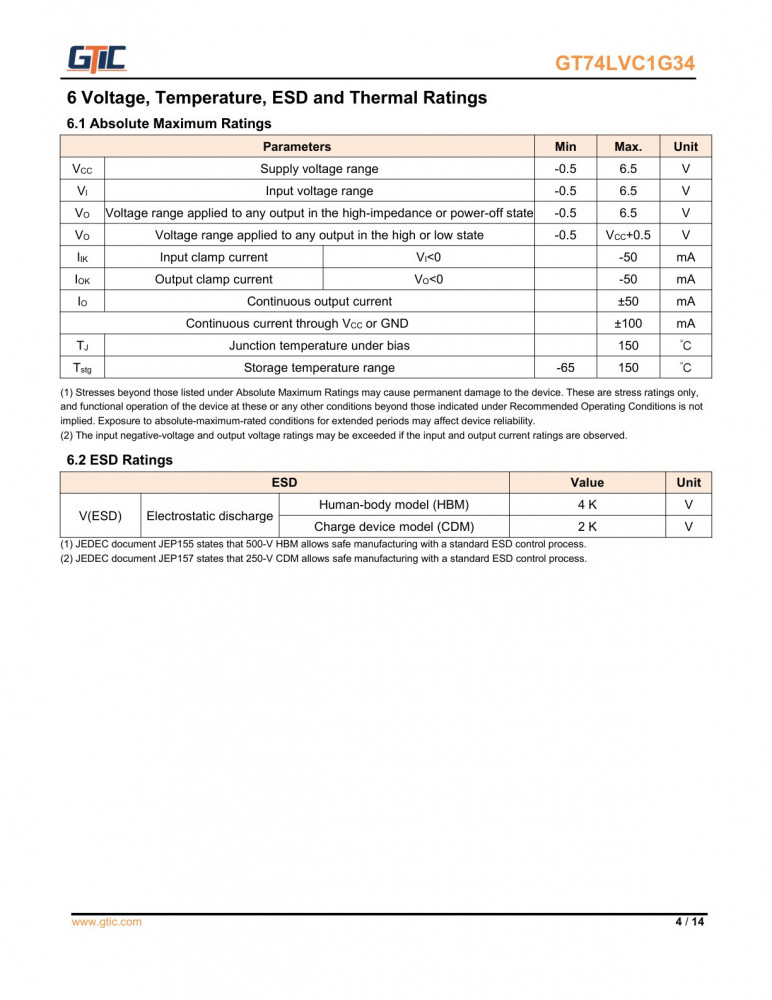 GT74LVC1G34S5 datasheet page 5