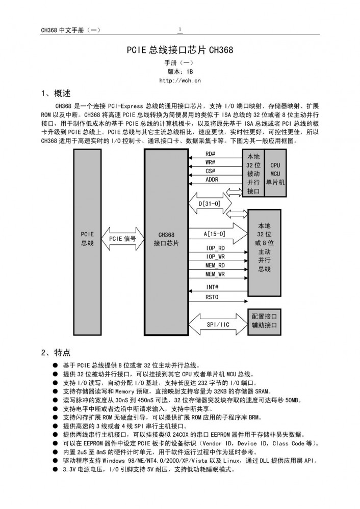 CH368P datasheet page 1
