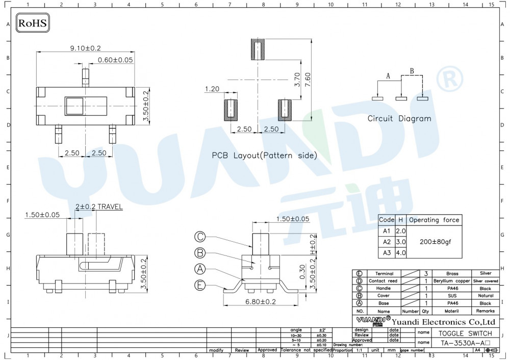 TA-3530A-A3 technical document page