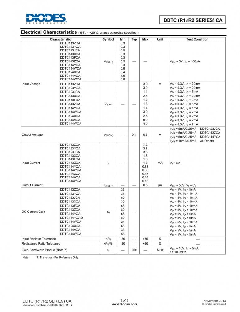 DDTC144VCA datasheet page 3