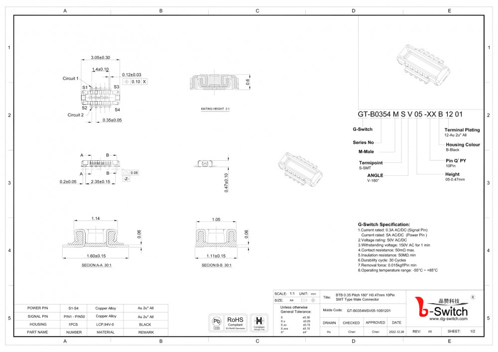 GT-B0354MSV05-10B1201 technical document page 1