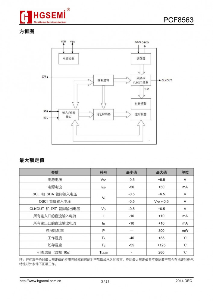 PCF8563N datasheet page 3