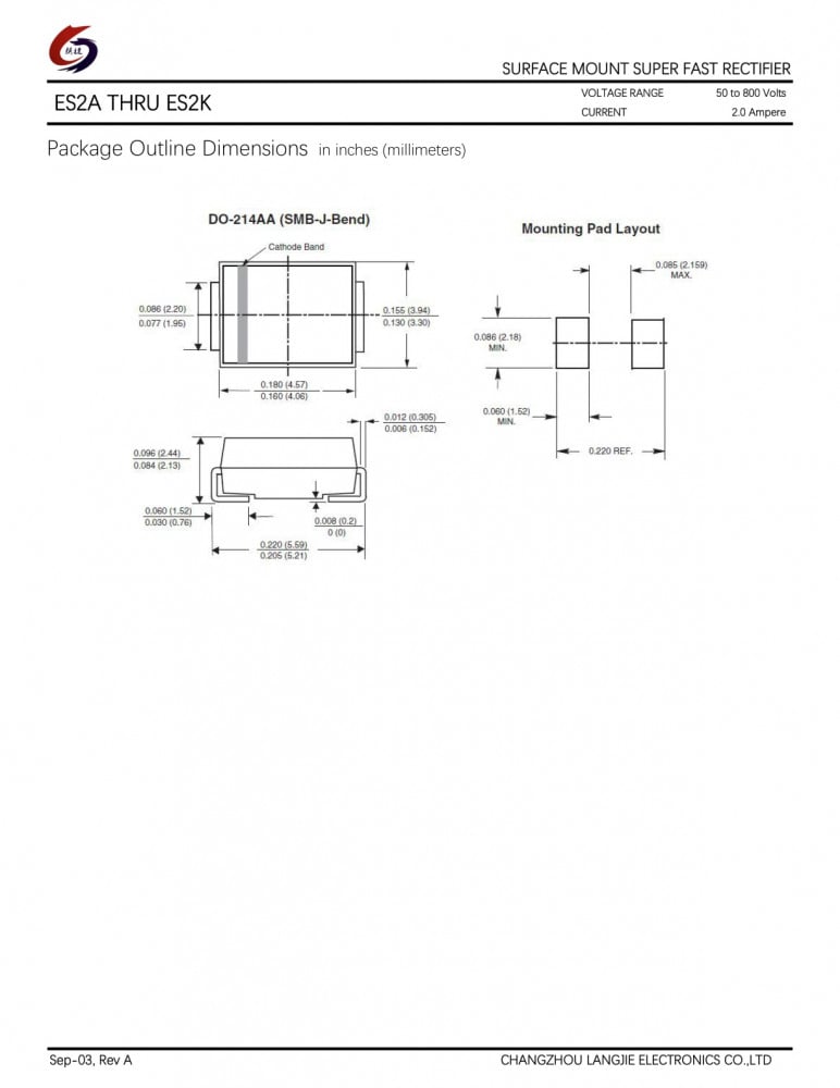 LangJie ES2JB datasheet page 3