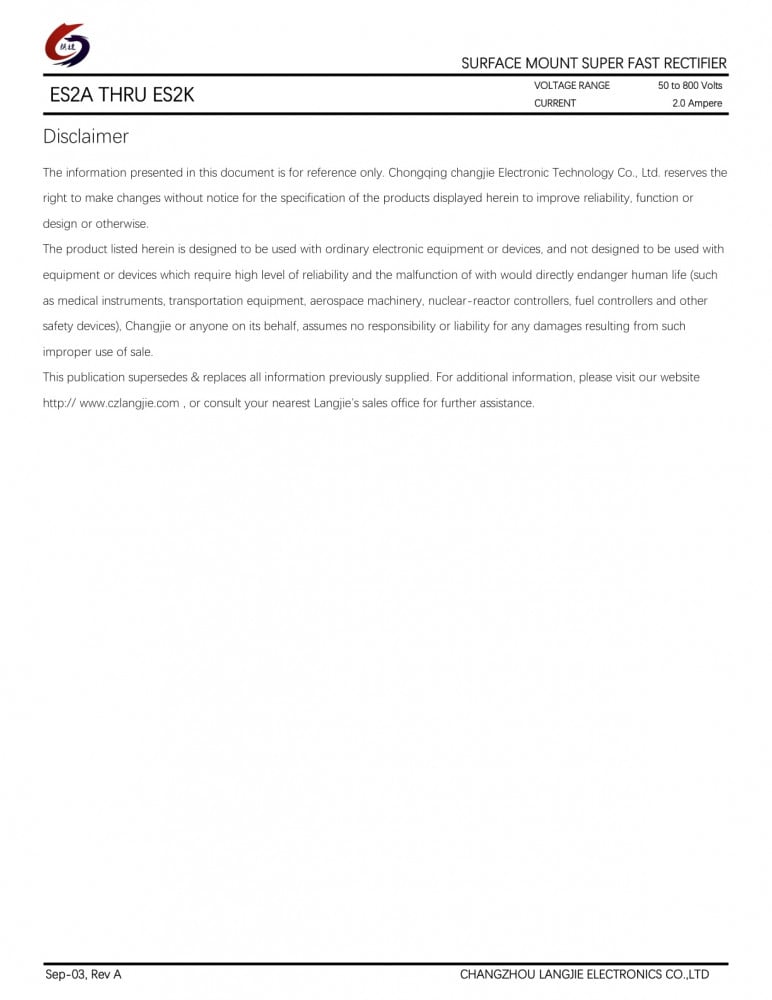 LangJie ES2JB datasheet page 6