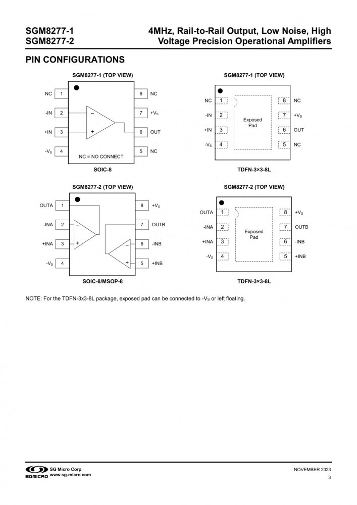 SGM8277-2 technical document, page 3