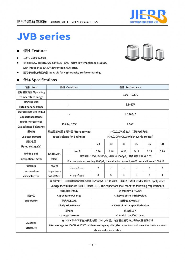 JIERR JVB datasheet page 1