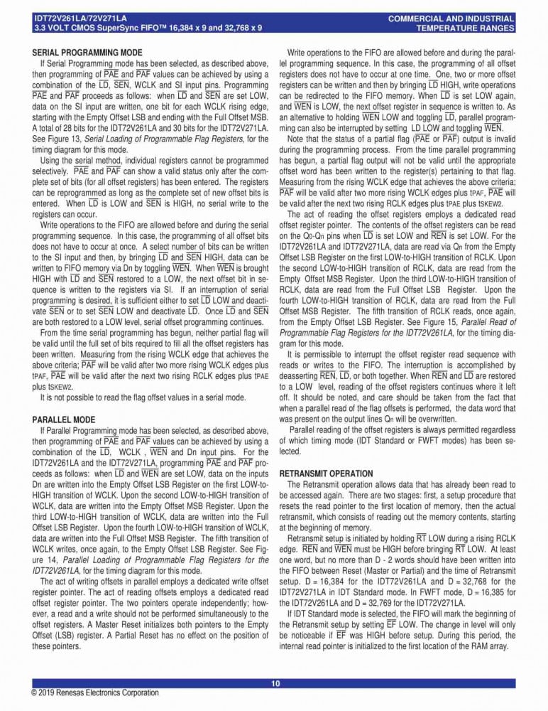 72V261LA10TFG datasheet page 10
