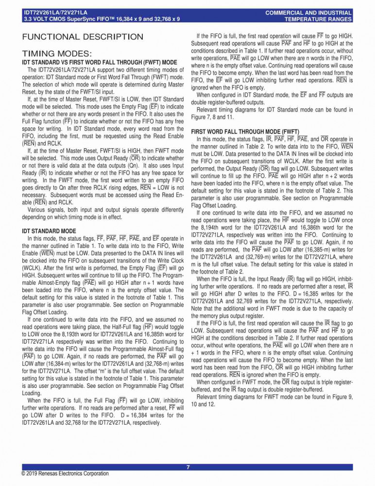 72V261LA10TFG datasheet page 7