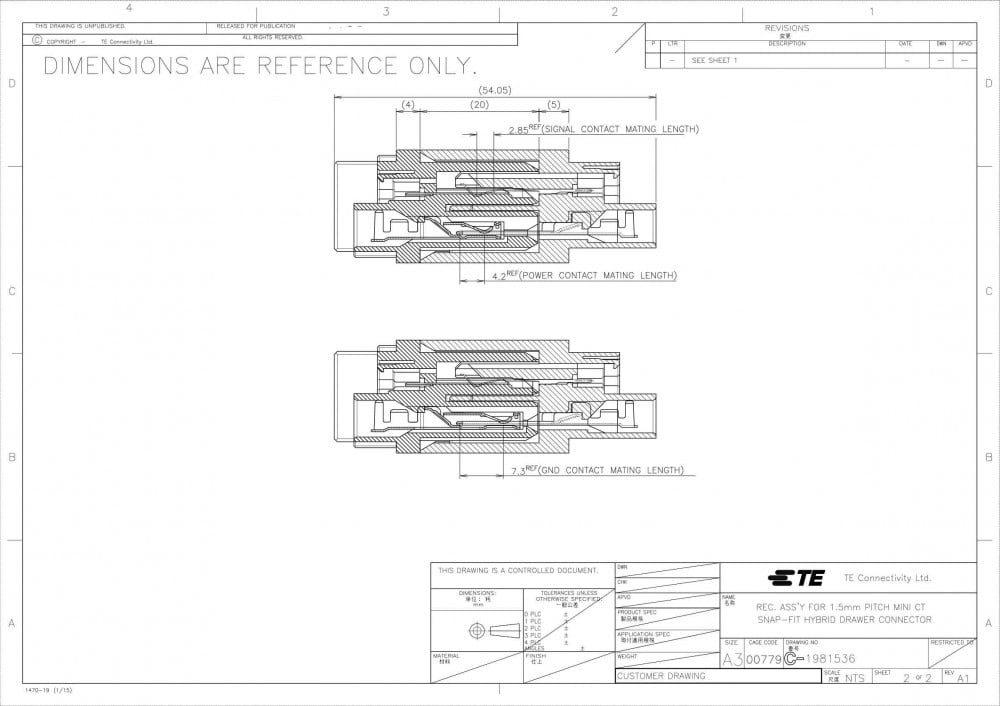 TE Connectivity 1981536-1 technical drawing page 2