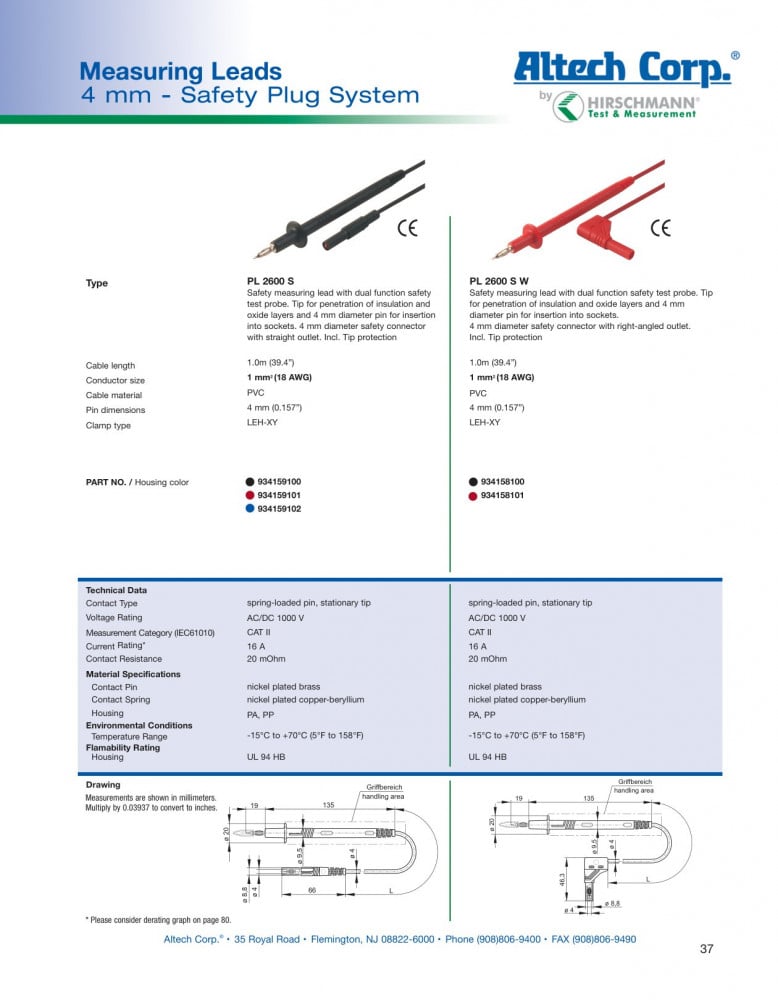 Altech PL 2600 S technical document page