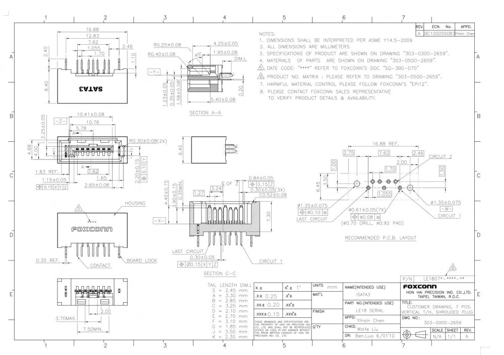 FOXCONN LE18071-Z50D-4F specification page 1